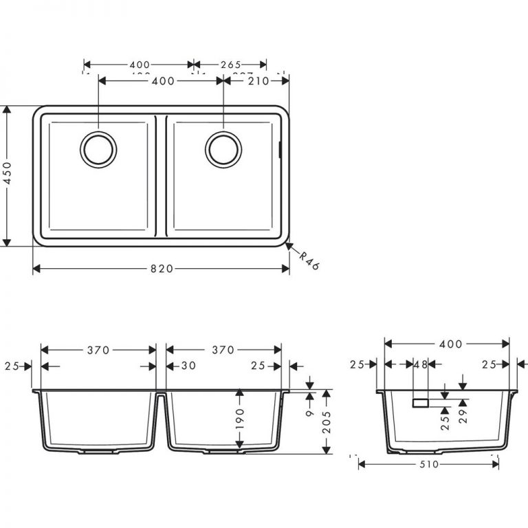 CHẬU ĐÁ HANSGROHE S510-U770 CAO CẤP CHÍNH HÃNG